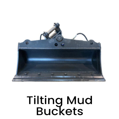 Excavator-Tilting Mud Buckets