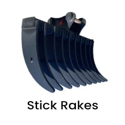 Backhoe-Stick Rake