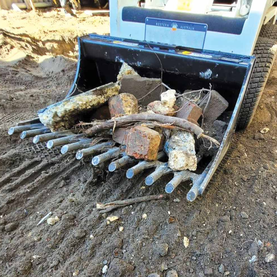 Himac Rock Bucket for Compact Skid Steer