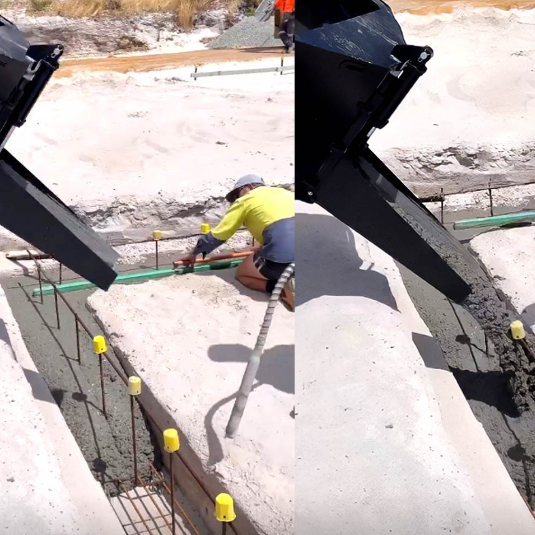 Himac Concrete Unloading Bucket for Skid Steer