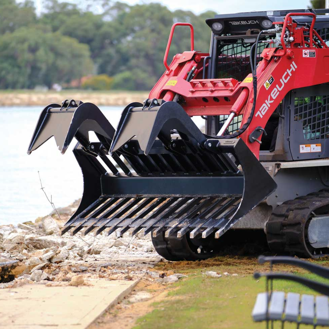 Himac Power Rake Dual Grapple for Skid Steer