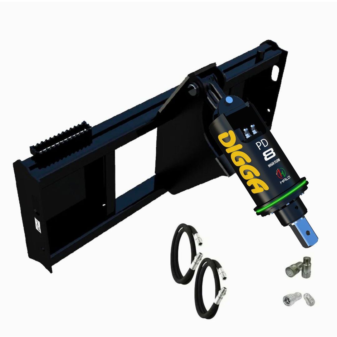 Digga PD8 and PDH8 High Flow Auger Drive for Skid Steer Loaders