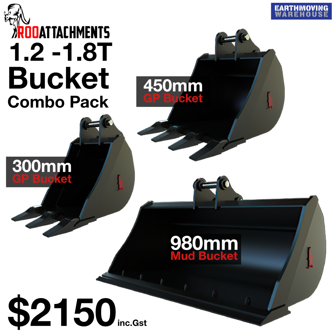 Roo Bucket Combo 1.2 To 1.8 Ton – Earthmoving Warehouse