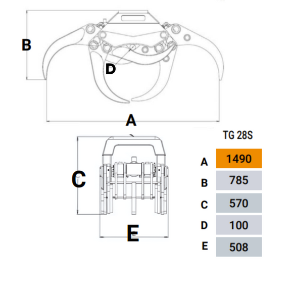 Intermercato Excavator Log Grab 8 - 12T