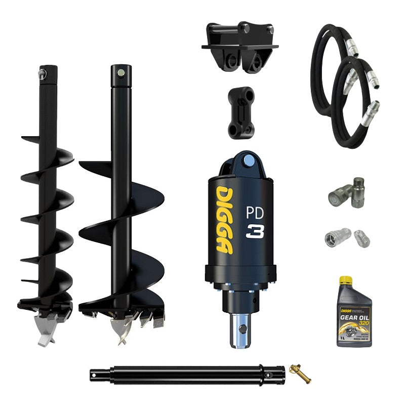 Digga PD3 auger drive combo package mini excavator up to 4T ...