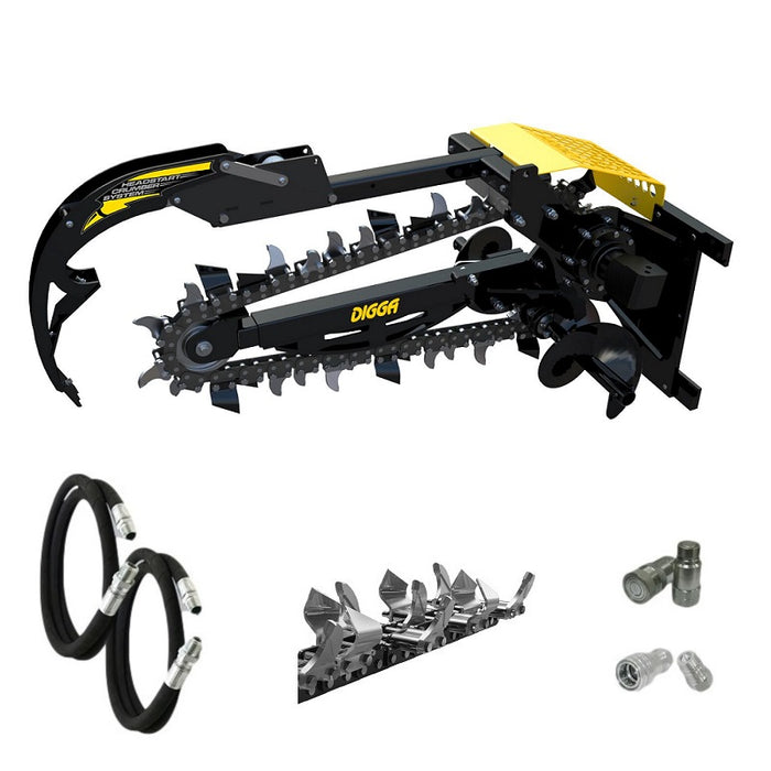 Digga Brand - High Flow Trenchers for Skid Steers