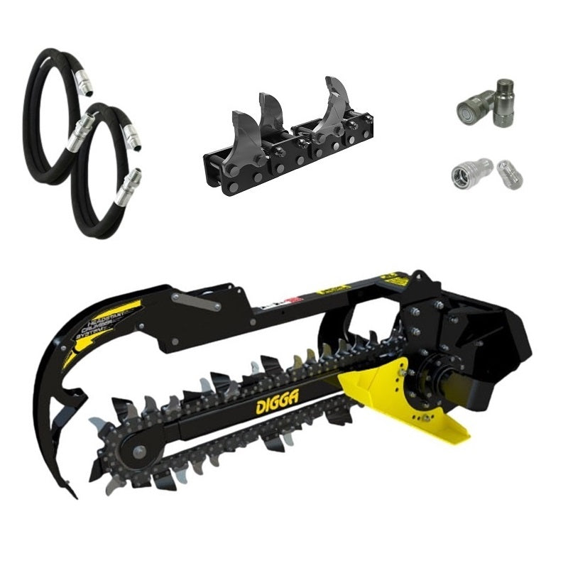 Digga Mini Loader and Small Skid Steer Loader Bigfoot Trencher 900mm ...