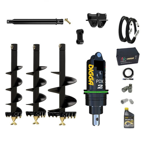Digga PDXH2 HALO auger drive combo package mini excavator up to 2.7T ...