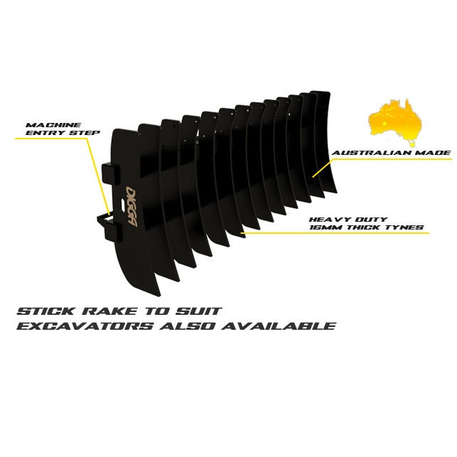 Digga Stick Rake for Euro Hitch Tractors