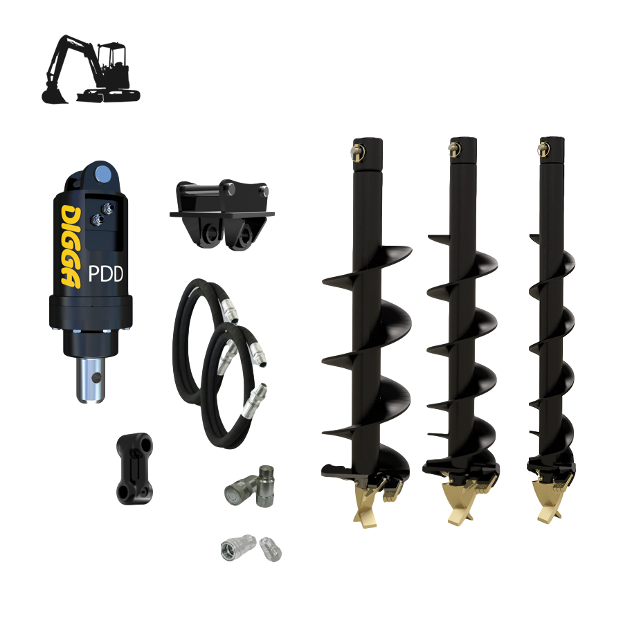 Digga PDD auger drive combo package micro mini excavator – Earthmoving ...
